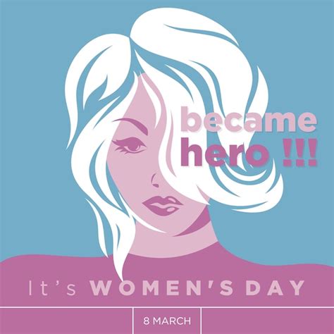 여성의 날 포스터의 영웅 편지 배경이 됨 프리미엄 벡터