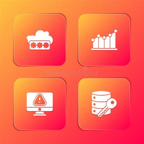 Set Password Protection Pie Chart Infographic Monitor With Exclamation Mark And Server