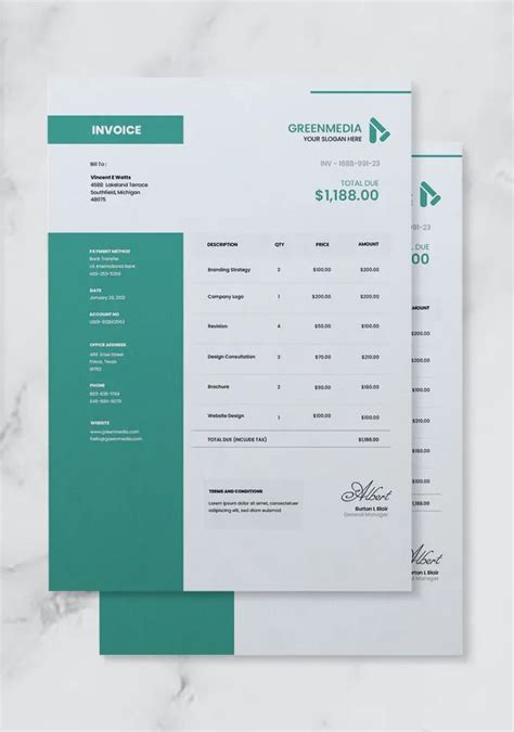 Invoice Design Ai Psd Eps Artofit