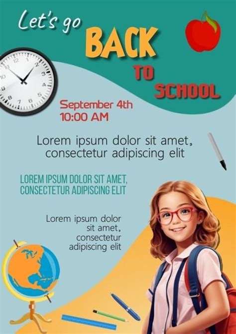 Back To School Poster Flyer Design Template Postermywall Nel 2024