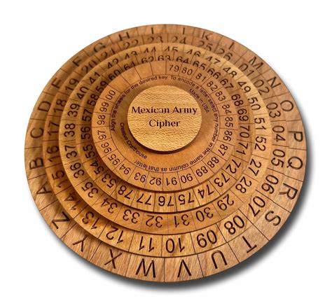 Wooden Cipher Wheel Enigma Machine Mexican Army Cipher Disk Decoder Easy To Use 5 Disks