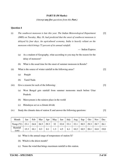 ICSE Class Geography Sample Paper IndCareer Babes