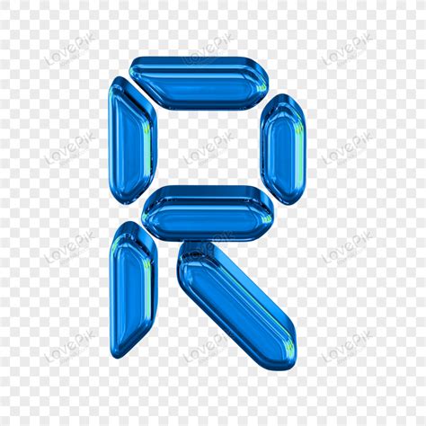 디지털 텍스트 문자 R로 만든 파란색 3d 기호 Png 일러스트 무료 다운로드 Lovepik