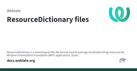 Resourcedictionary Files Weblate 5 13 Documentation