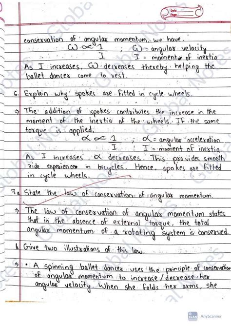 Rotational Dynamics Global Notes