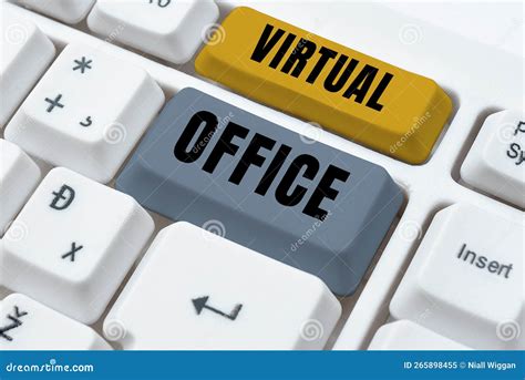 Sign Displaying Virtual Office Concept Meaning Mobile Work Environment Equipped With