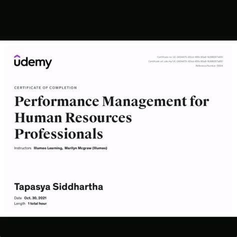 Tapasya Siddhartha On Linkedin Certificate Of Completion Performance Management For Human