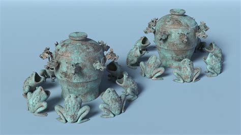 3d Han Dynasty Ancient Seismograph With Patina Turbosquid 2417953