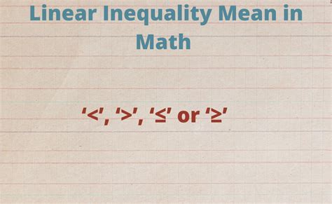Linear Inequality Mean In Math