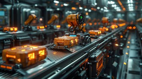 Advanced Robotic Assembly Line In Factory Generative Ai Stock Illustration Illustration Of