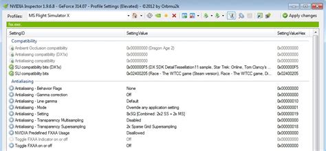 AirDailyX FSX NVIDIA Inspector Settings