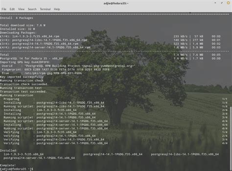 How To Install Postgresql 14 On Fedora 35 Server