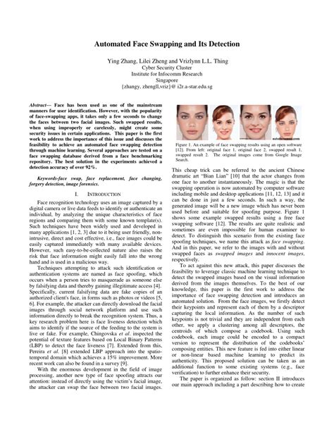 Pdf Automated Face Swapping And Its Detection