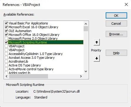 VBA FileSystemObject FSO How To Enable Use In Excel