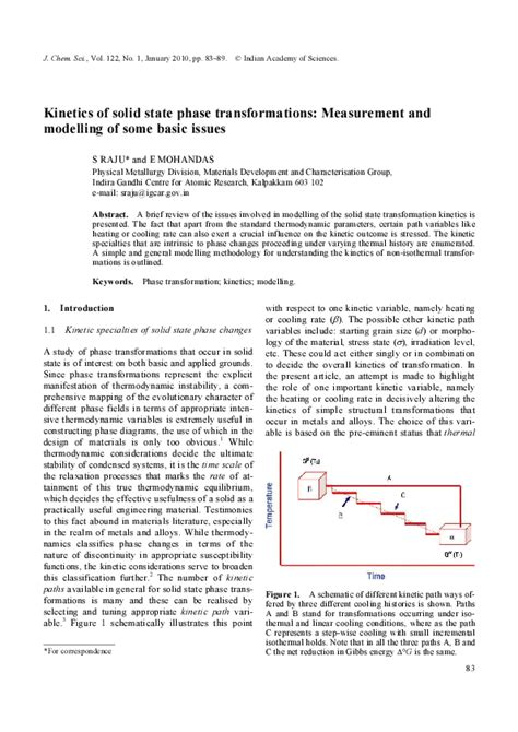 Pdf Kinetics Of Solid State Phase Transformations Measurement And