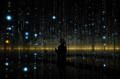 Abstract Digital Background Interaction Between Data And Patterns Gradient Dark Background