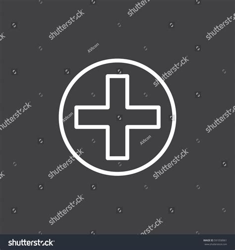 Cross Circle Line Icon Outline Vector Stock Vector Royalty Free