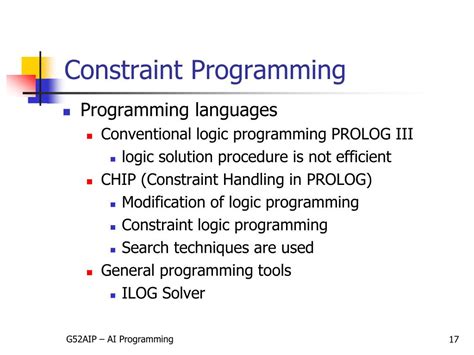 Ppt G52aip Artificial Intelligence Programming Powerpoint