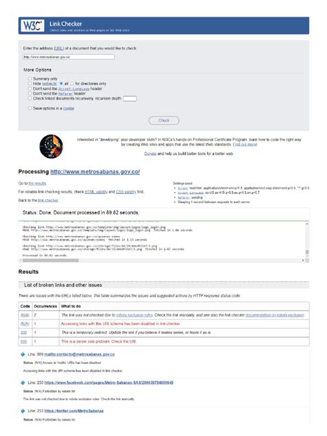 w3c link checker pdf