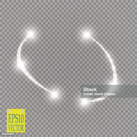 추상 럭셔리 벡터 빛 플레어 반원과 불꽃 조명 효과 반짝 빛나는 바이올렛 라운드 프레임 투명에 스타 이동 배경입니다 메시지 또는 로고에 대 한 흐리게 한 빛 공간 개체