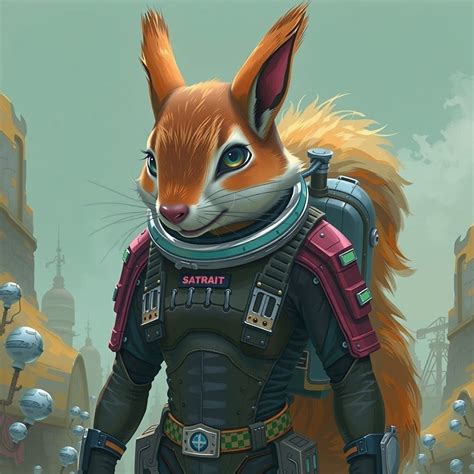 Anthropomorphic Sandy Cheeks In Vibrant Diving Sui Ai Art