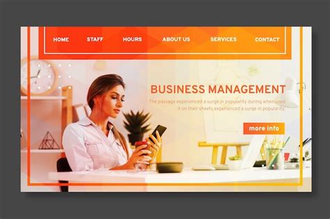 사업가 방문 페이지 템플릿 무료 벡터