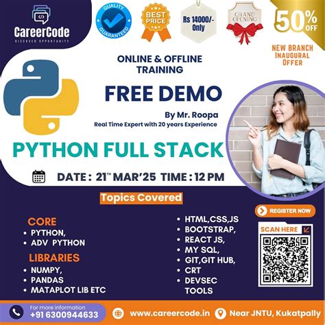 Careercode 🚀 Master Python Full Stack Development 💻🔥 Join Our Free