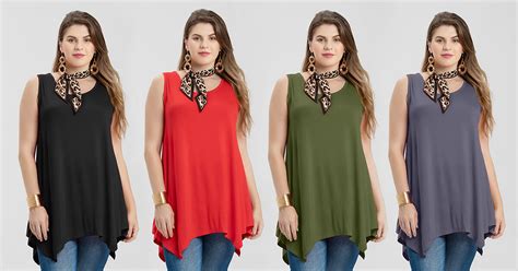 Larace Women Plus Size Solid Basic Flowy Tank Tops Summer Sleeveless