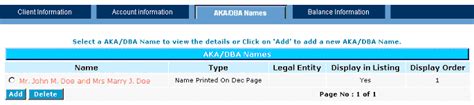 AKA DBA Names