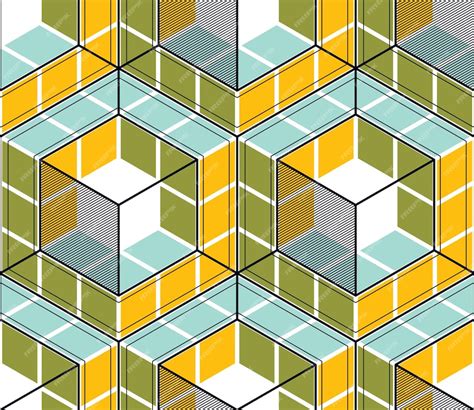 Premium Vector Geometric Cubes Abstract Seamless Pattern 3d Vector Background Technology
