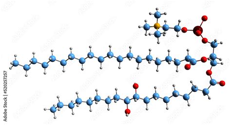 3d Image Of Hydroxylated Lecithin Skeletal Formula Molecular Chemical