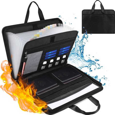 Jundun Accordion File Organizer Fireproof Accordion Folder With Zipper And Labels