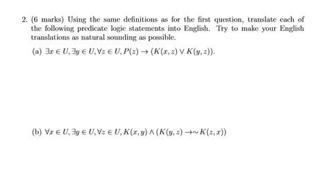 solved 2 6 marks using the same definitions as for the
