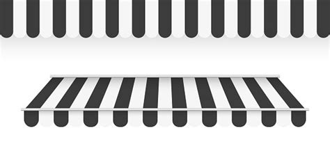 검은 차양 줄무늬 차양 흰색 배경에 시장 텐트 태양 그늘 벡터 일러스트레이션 차양에 대한 스톡 벡터 아트 및 기타 이미지 차양 카페 개체 그룹 Istock
