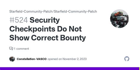 Security Checkpoints Do Not Show Correct Bounty · Issue 524