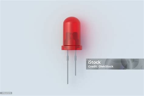 회색 배경의 발광 다이오드 Led 전구 전자 부품 현대 절약 에너지 기술 전기 반도체 평면도 3d 렌더 0명에 대한 스톡 사진 및 기타 이미지 Istock