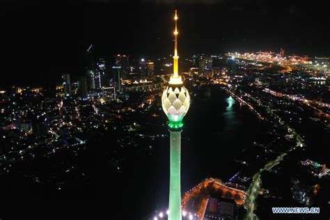 Night View Of Lotus Tower In Colombo Sri Lanka Xinhua Englishnewscn