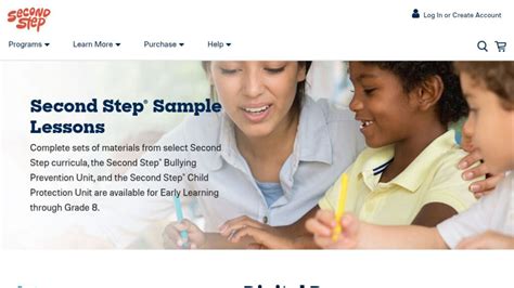 Second Step® Sample Lessons K 12 Internet Resource Center