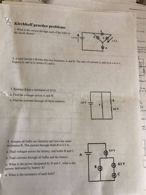 Solved Okage Of E Kirchhoff Practice Problems 1 What Is The
