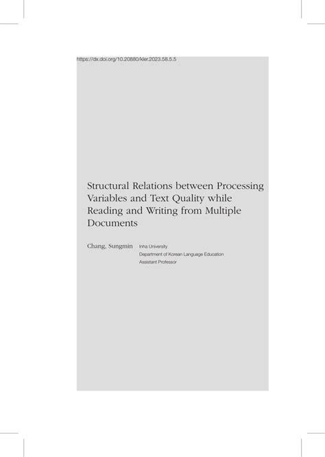pdf structural relations between processing variables and text