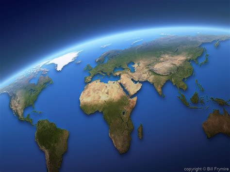 Realistic Map Of The World Map
