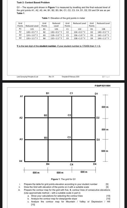 Task Context Based Problem Q The Square Grid Chegg