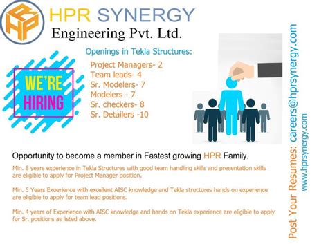Hpr Synergy Engineering On Linkedin Tekla Hyderabad Positions