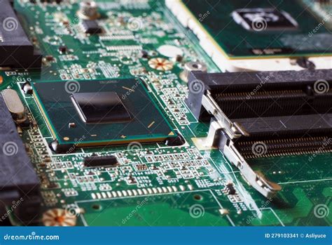 Central Processor Units On Mainboard Stock Image Image Of Electronic Semiconductor
