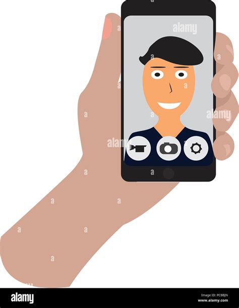 Hand Holding A Smartphone Icon Stock Vector Image And Art Alamy