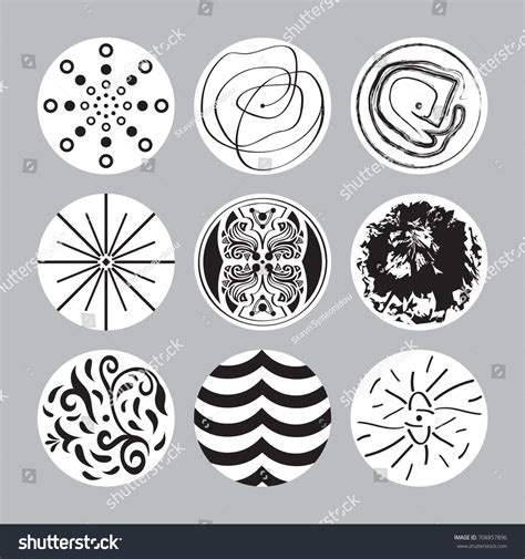 Set Patterns Circle Stock Vector Royalty Free Shutterstock
