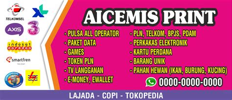 Spanduk Banner Etalase Konter Pulsa Spanduk Konter Hp Banner Konter Pulsa Hari Jadi