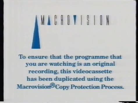Macrovision Warning Screens Audiovisual Identity Database