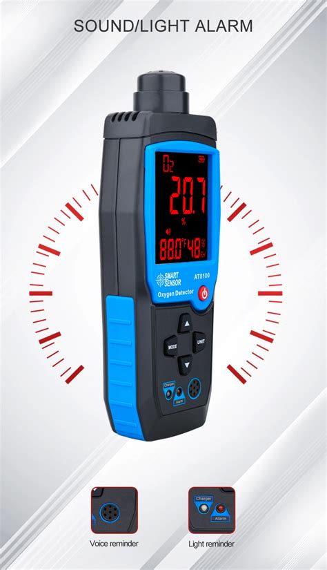Smart Sensor Digital Oxygen Meter O2 Gas Detector Sound Light Alarm Gas Monitor Air Quality