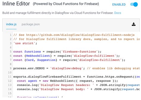 Hands On H Dialogflow Fulfilment Firebase Inline Editor By Wolke林建宏 Wolkesau Medium